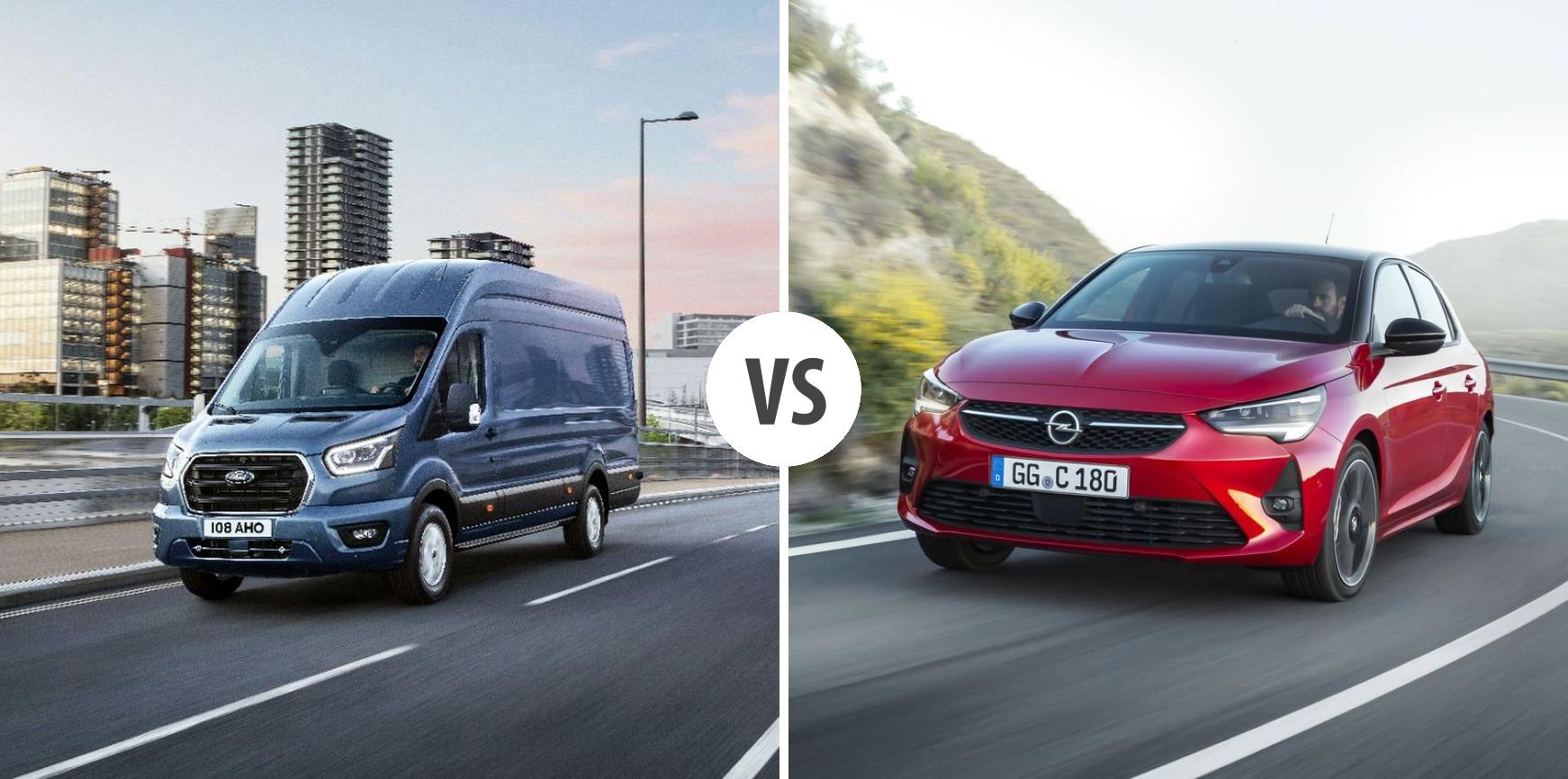 Ford Transit Bus vs Opel Corsa porównanie - różnice, ceny i dane techniczne
