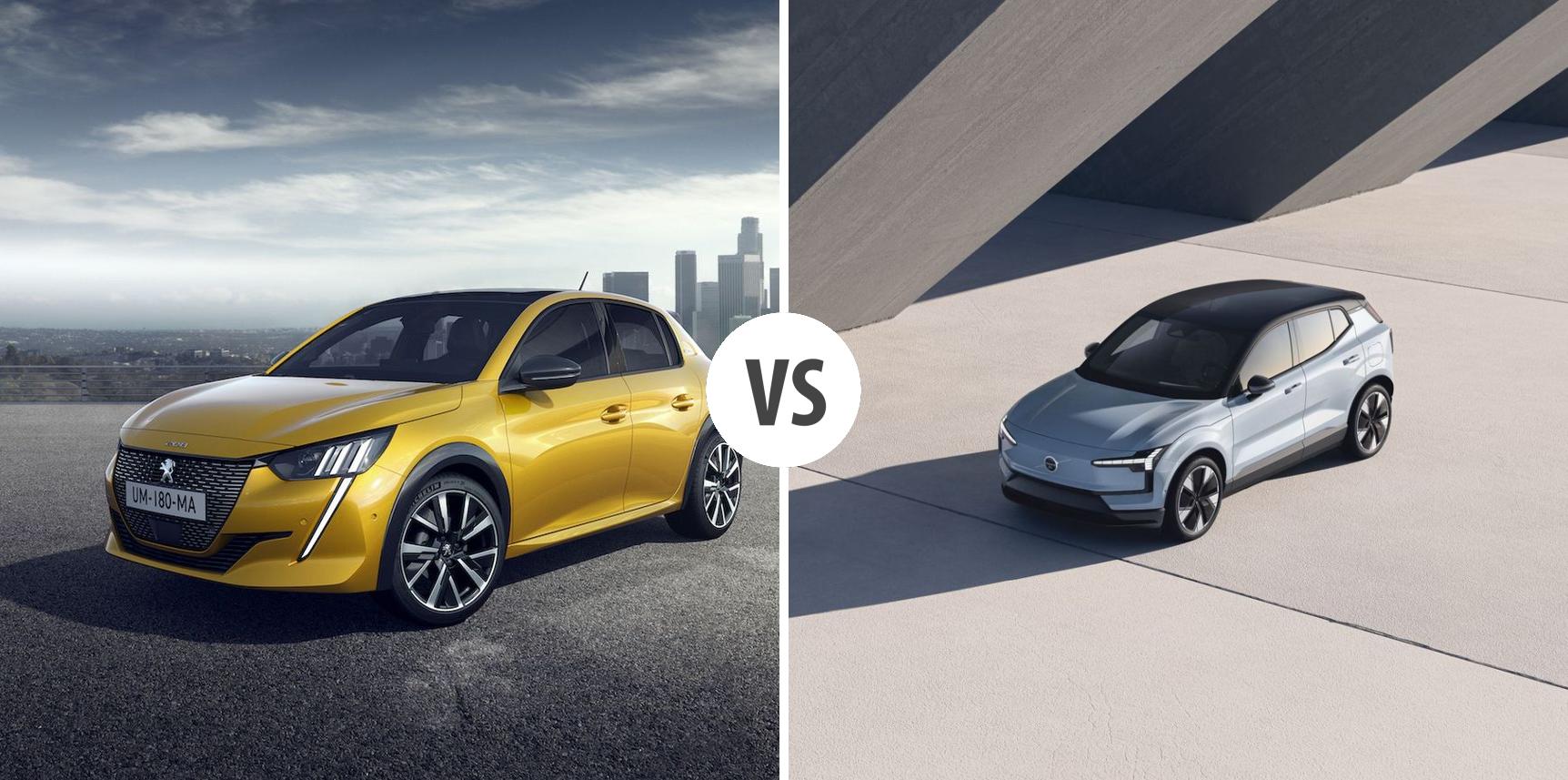 Peugeot 208 vs Volvo EX30 porównanie - różnice, ceny i dane techniczne